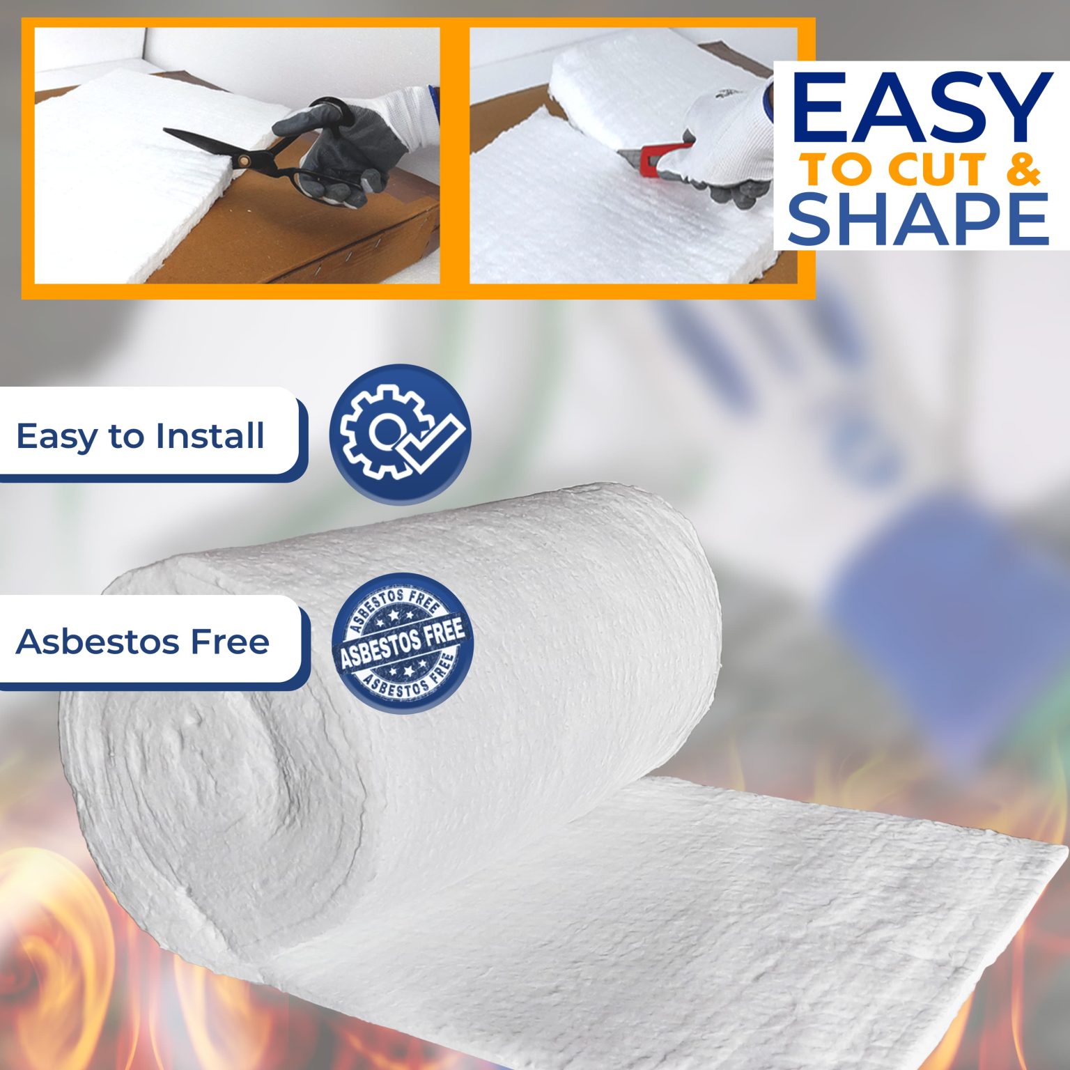 Ceramic Fiber Insulation Blanket – 8# 2400F – 1″ x 24″ x 75″ and 5lbs ...