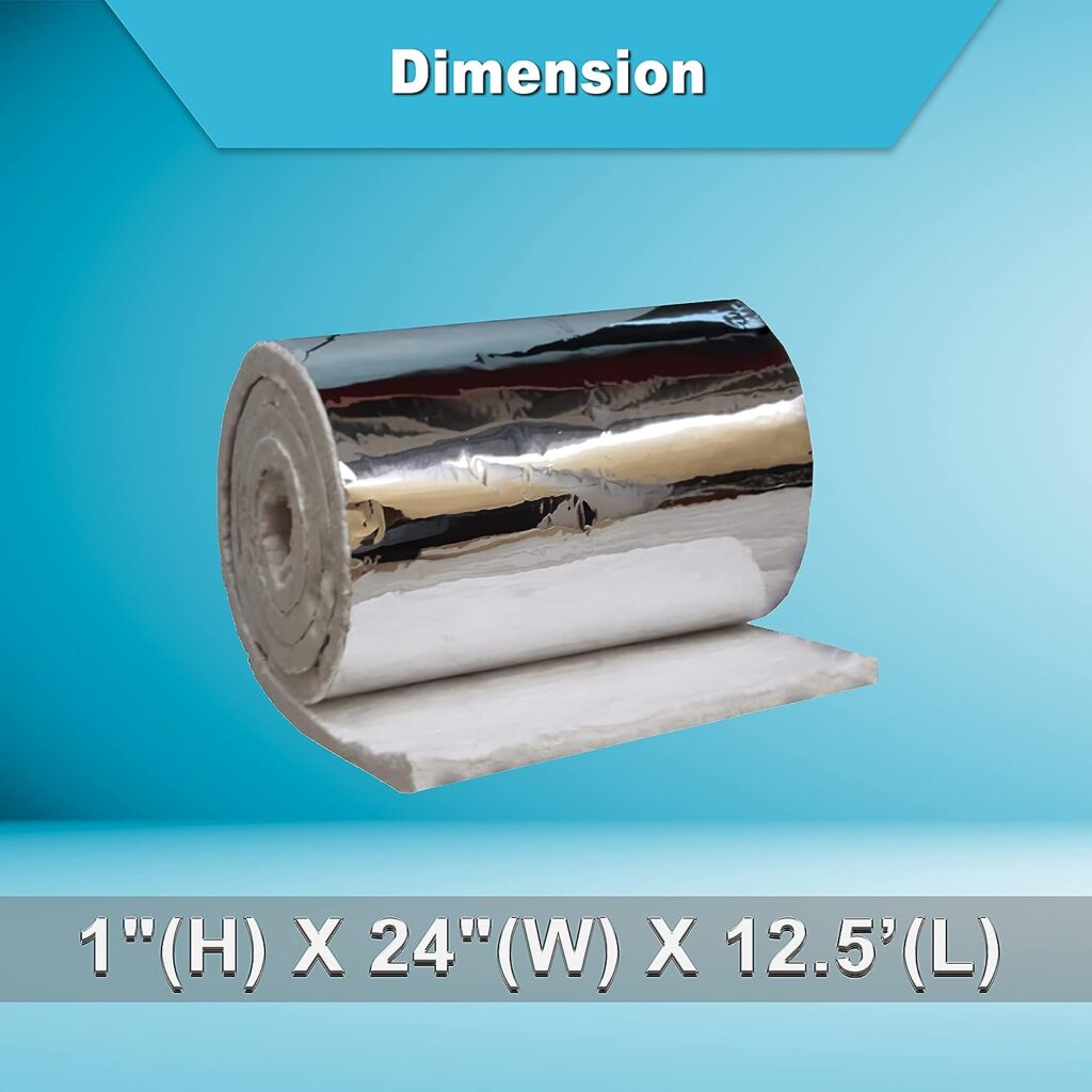 SIMOND STORE Ceramic Fiber Blanket with Aluminum Foil Facing, 8 ...