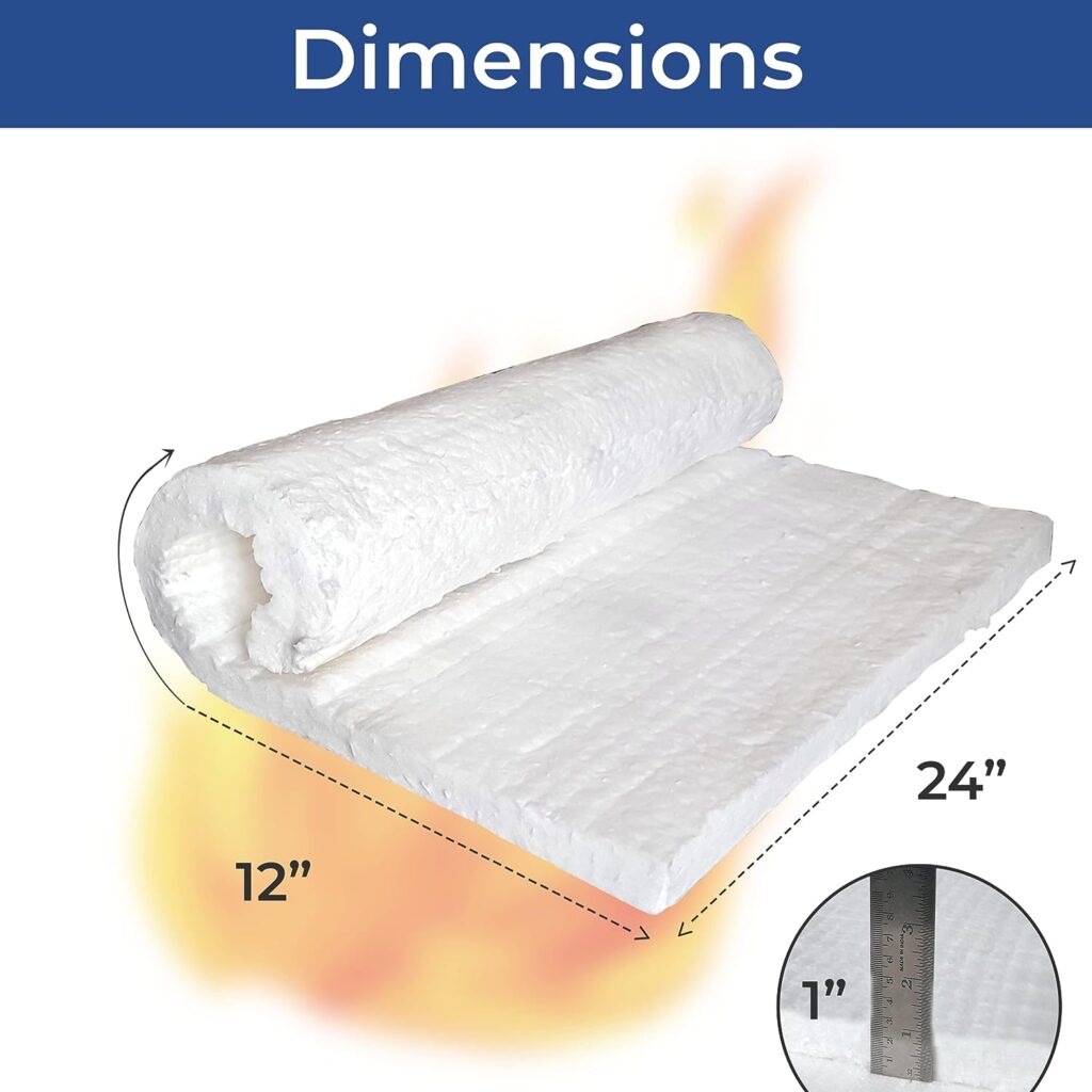 Simond Store Ceramic Fiber Insulation Blanket, 1″ Thick x 24″ x 12 ...