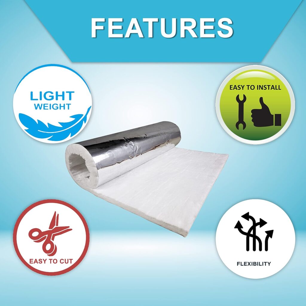 Simond Store Aluminum Foil Faced Ceramic Fiber Flame Guard Blanket – 1 ...