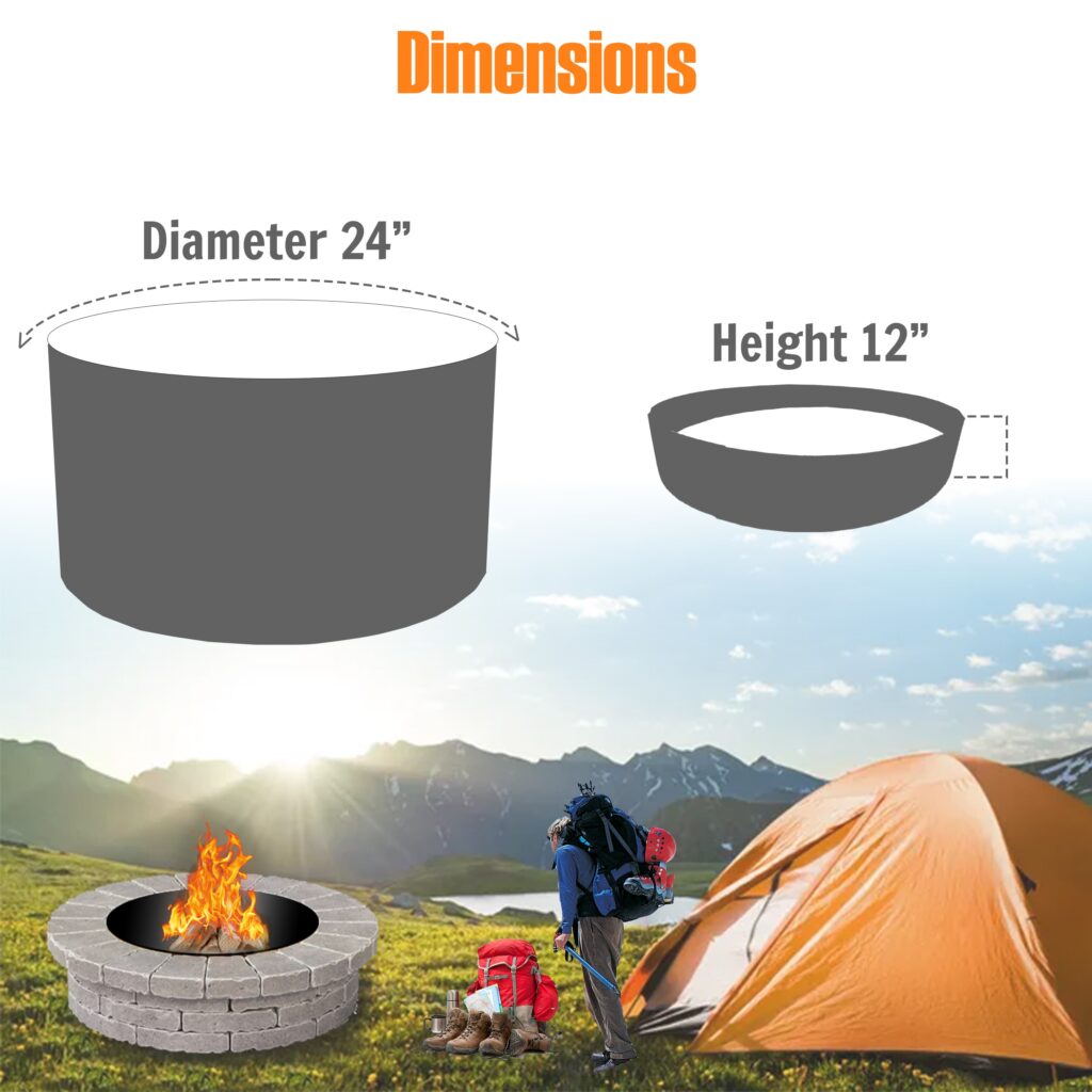 FEBTECH Fire Ring for Outdoors Heavy Duty ?24″ Dia X12 H – No Bottom ...