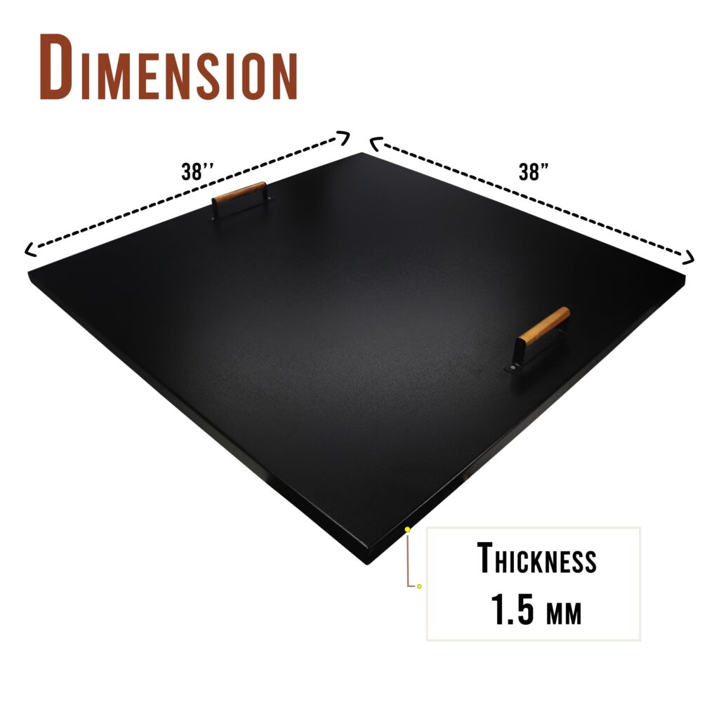 FEBTECH Fire Pit Snuffer Lid – 38 x 38 Inch – Steel Fire Pit Lid – Fire ...