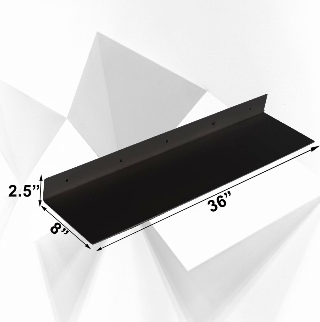 Simond Store Linear Floating Shelf – Steel Industrial Heavy Duty Metal ...