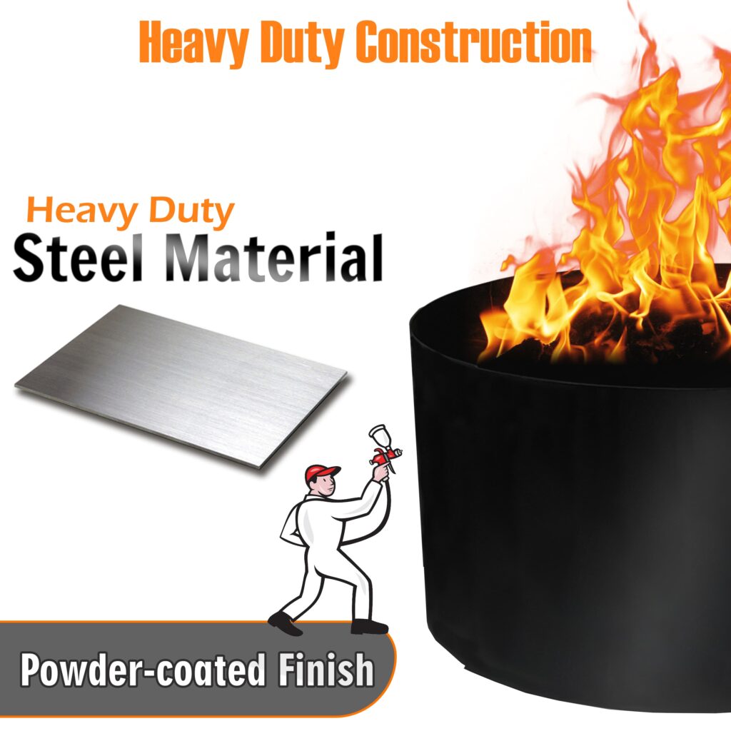 FEBTECH Fire Ring for Outdoors Heavy Duty ?24″ Dia X12 H – No Bottom ...