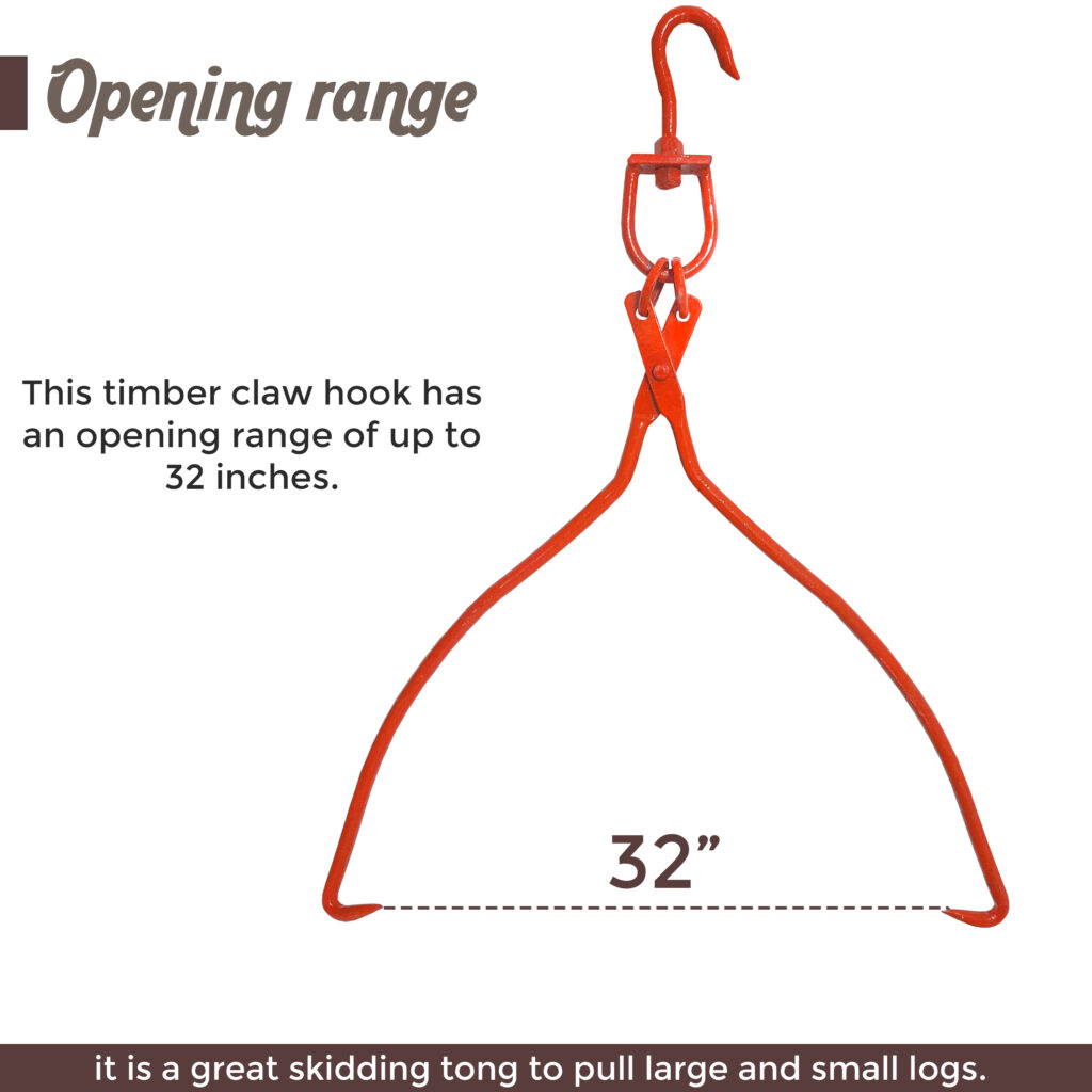 FEBTECH Log Skidding Tongs 32-inches- Single Swivel Grab for Handling ...