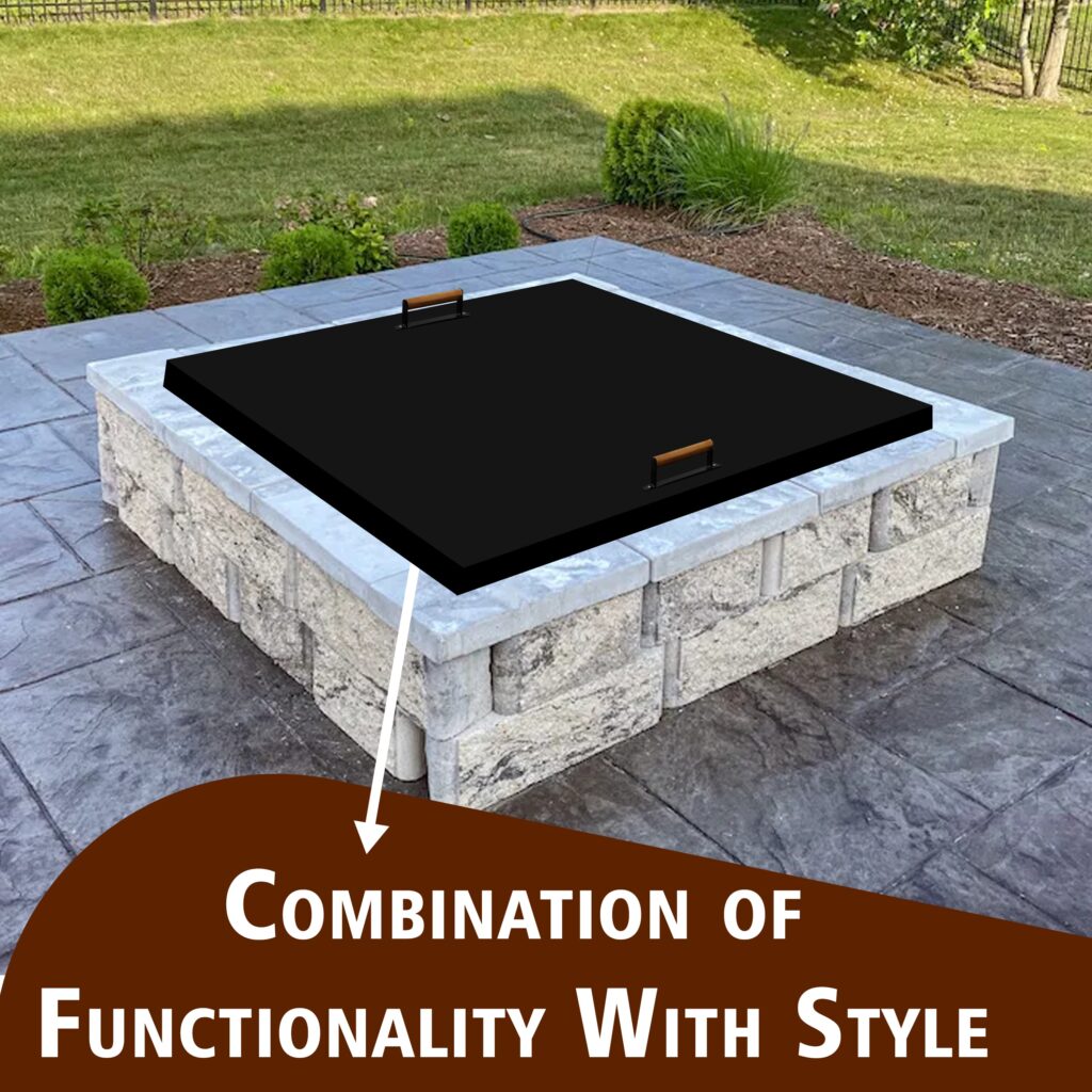 FEBTECH – Steel Fire Pit Lid – 42 x 42 Inch – Fire Pit Snuffer Lid ...