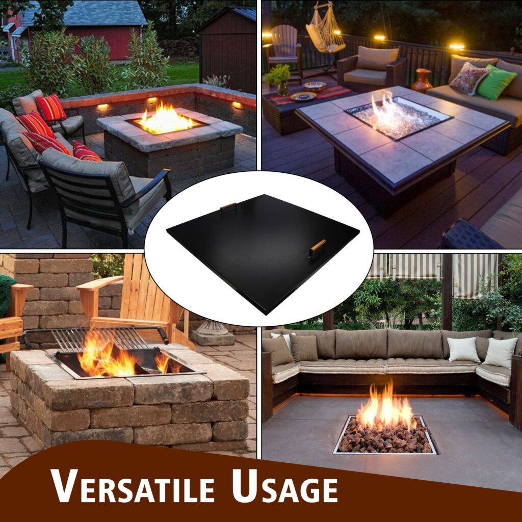 FEBTECH Fire Pit Snuffer Lid – 38 x 38 Inch – Steel Fire Pit Lid – Fire ...