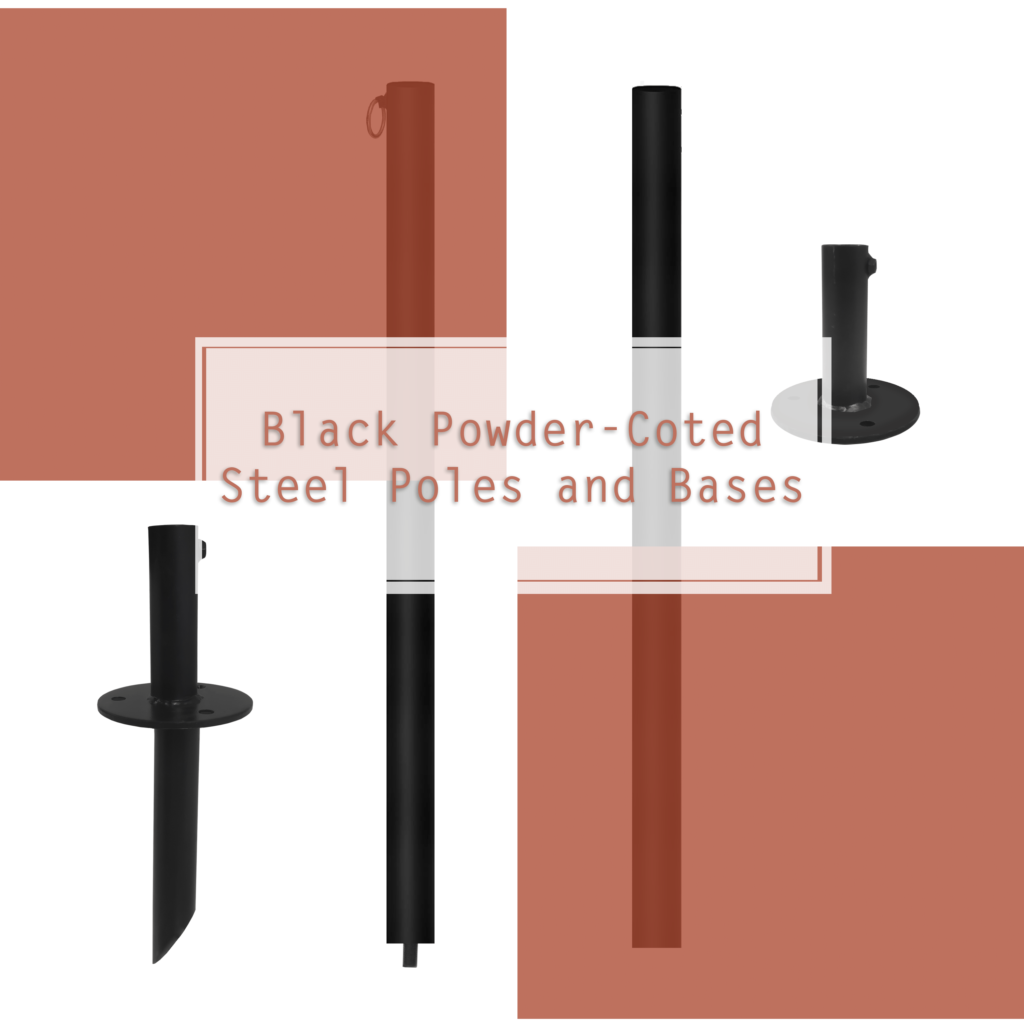 FEBTECH Bistro Light Pole Pack of 2-9.80ft Powder Coated Carbon Steel ...
