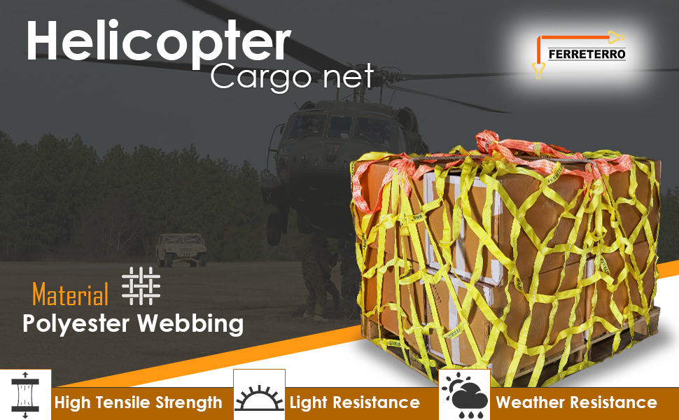 Helicopter/Pallet Cargo Net, 1.25″ Web, 8′ x 8′ - Simond Store