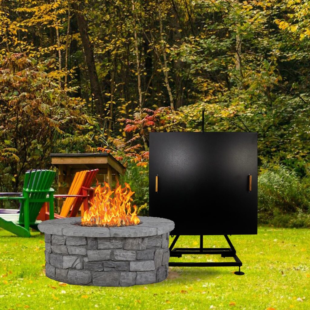 FEBTECH ? Fire Pit Lid Stand ? Adjustable Fire Pit Snuffer Lid Stand ...