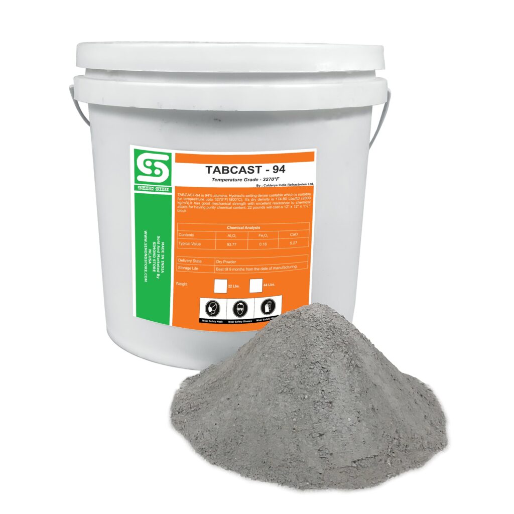 Simond Store 22 lbs Castable Refractory Cement, 94% Alumina, 3270F ...