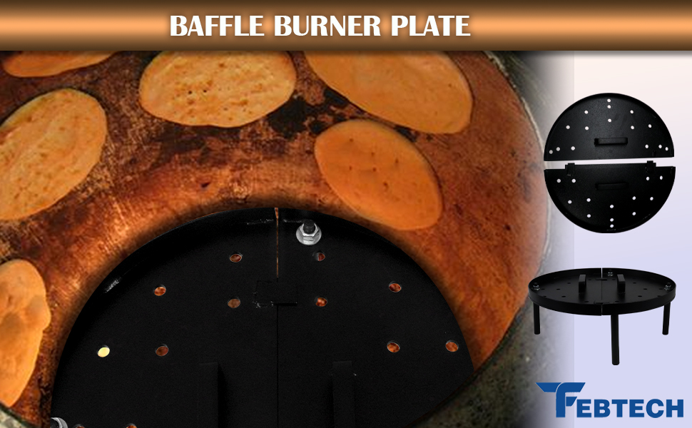 FEBTECH – 18 Inches Mild Steel Thick Baffle Burner Plate – Pack of 2 ...
