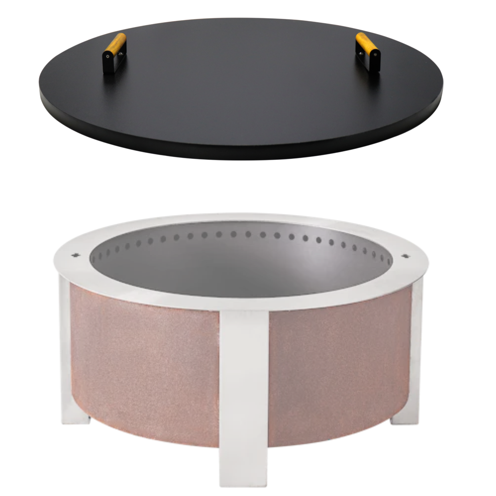 FEBTECH Firepit Snuffer Lid – Carbon Steel 35 Inch Fire Pit Lid with ...