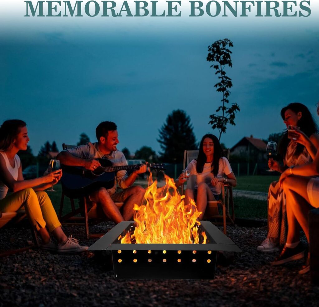 FEBTECH Square Fire Pit Insert – 32″ Outside & 24″ Inside Carbon Steel ...