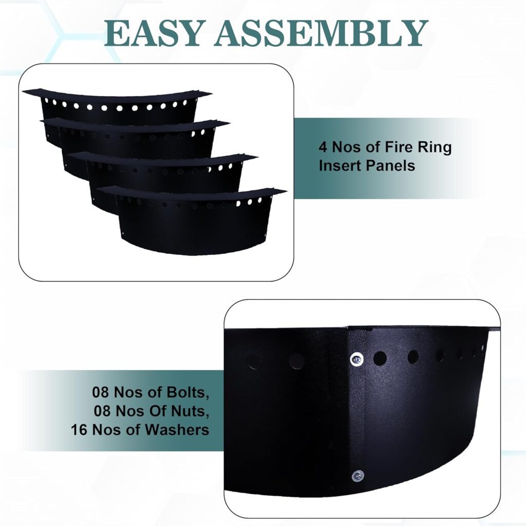 FEBTECH – Smokeless Fire Ring for Outside Fire Pit – 36″ Diameter & 12 ...