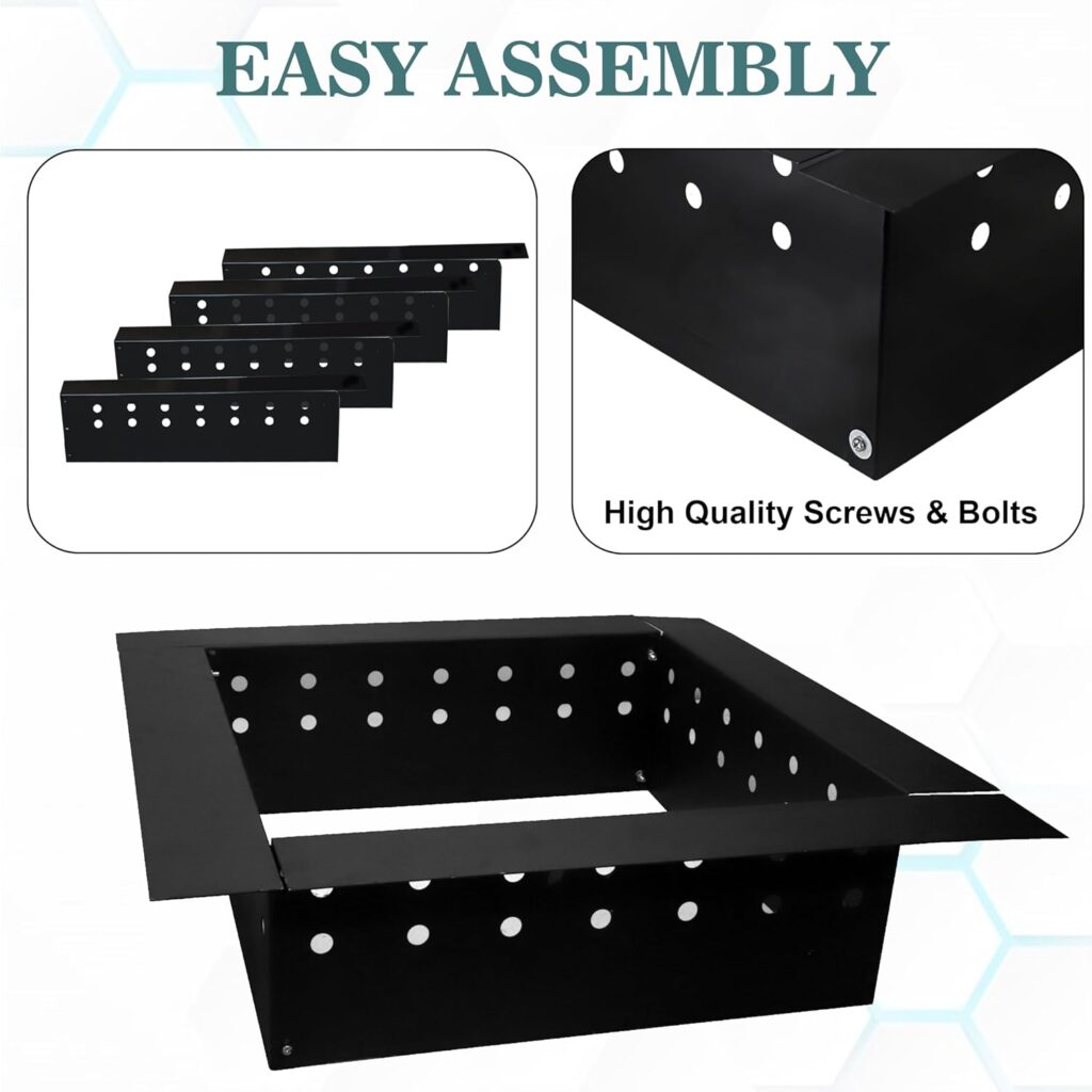 FEBTECH Square Fire Pit Insert – 32″ Outside & 24″ Inside Carbon Steel ...