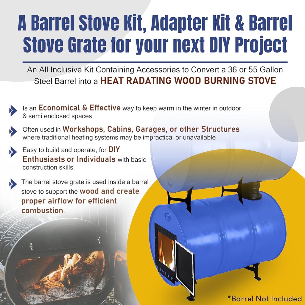 Sonret Barrel Stove Kit with Double Barrel Stove Adapter Kit ? For 30 ...