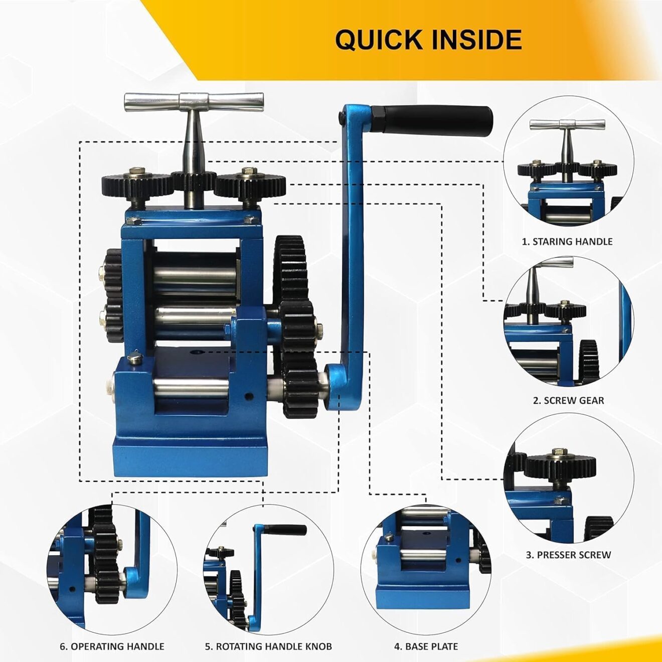 SIMOND STORE Rolling Mill Machine, 3 Inch (76 mm), 5 Rollers ...