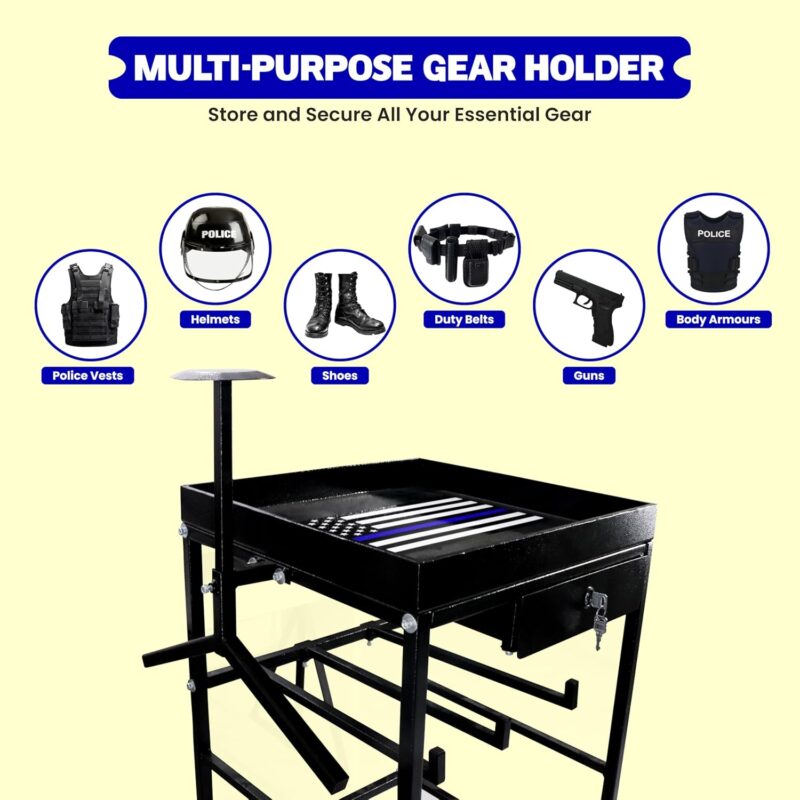 FEBTECH Police Gear Stand – Law Enforcement Gear Stand with Drawer18 ...