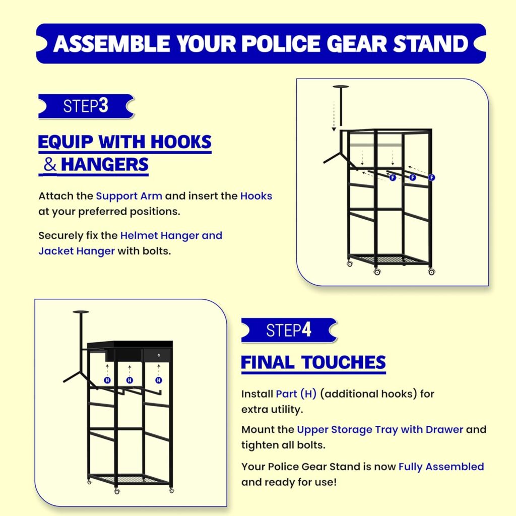 FEBTECH Police Gear Stand – Law Enforcement Gear Stand with Drawer18 ...